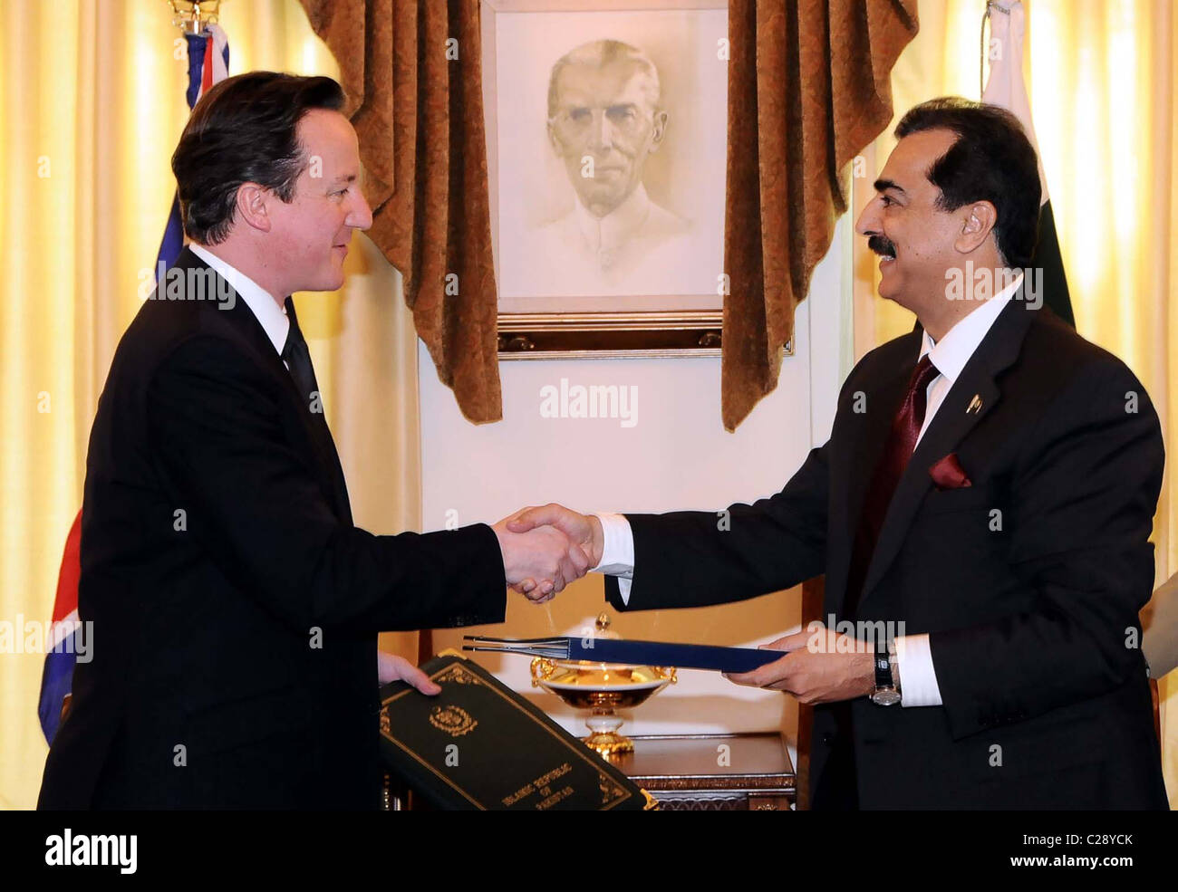 Prime minister syed yousuf raza gilani exchanges declaration hi-res ...