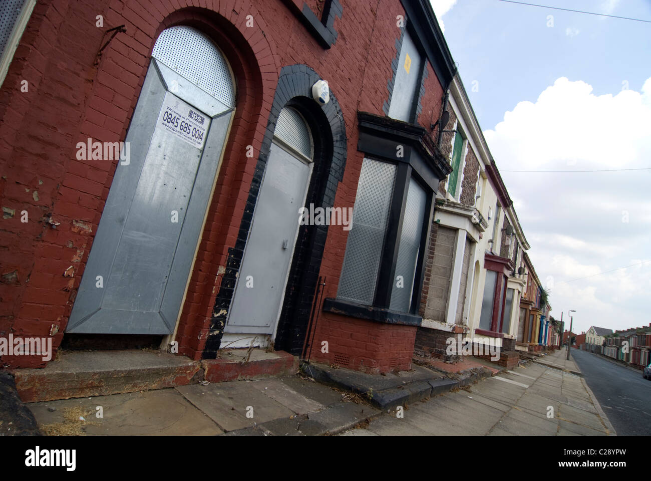 Derelict houses Liverpool Stock Photo - Alamy