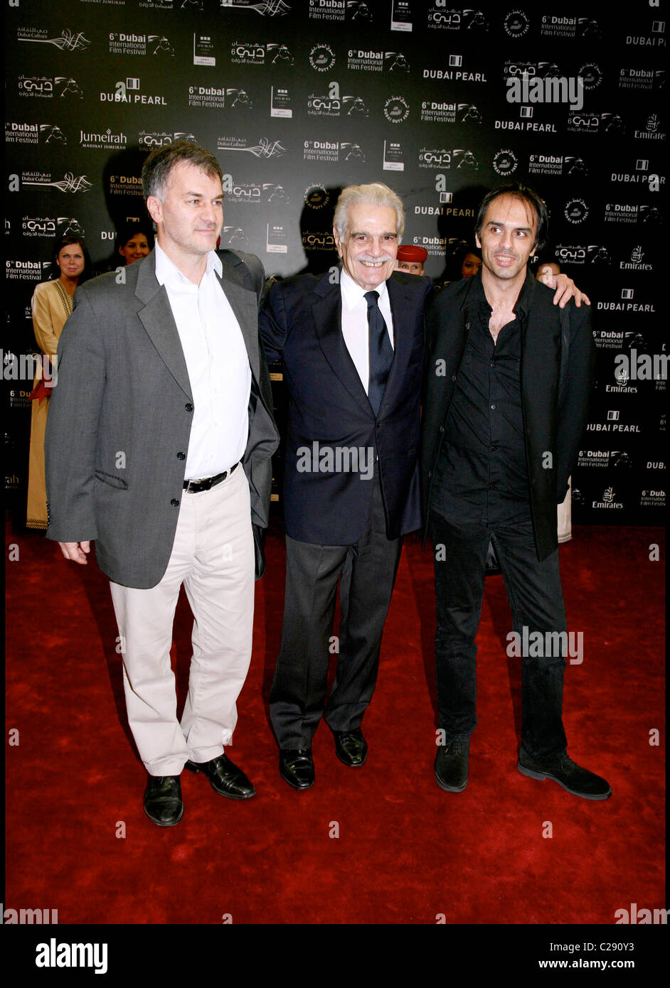 Producer Pascal Servais, actor Omar Sharif and director Laurent Vinas ...