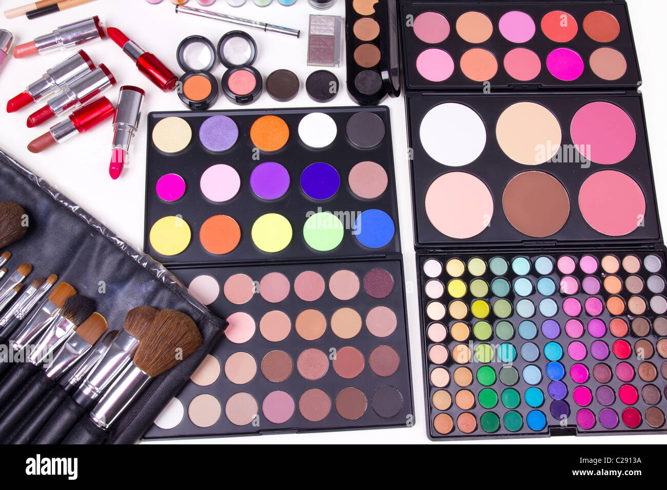 Make-up tools on white Stock Photo - Alamy