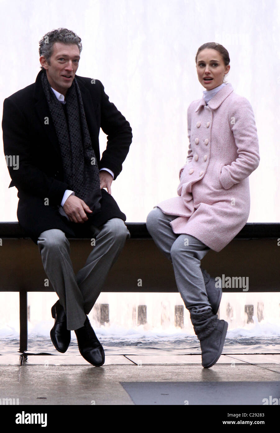 Vincent Cassel, Natalie Portman on the set of the Black Swan New York ...