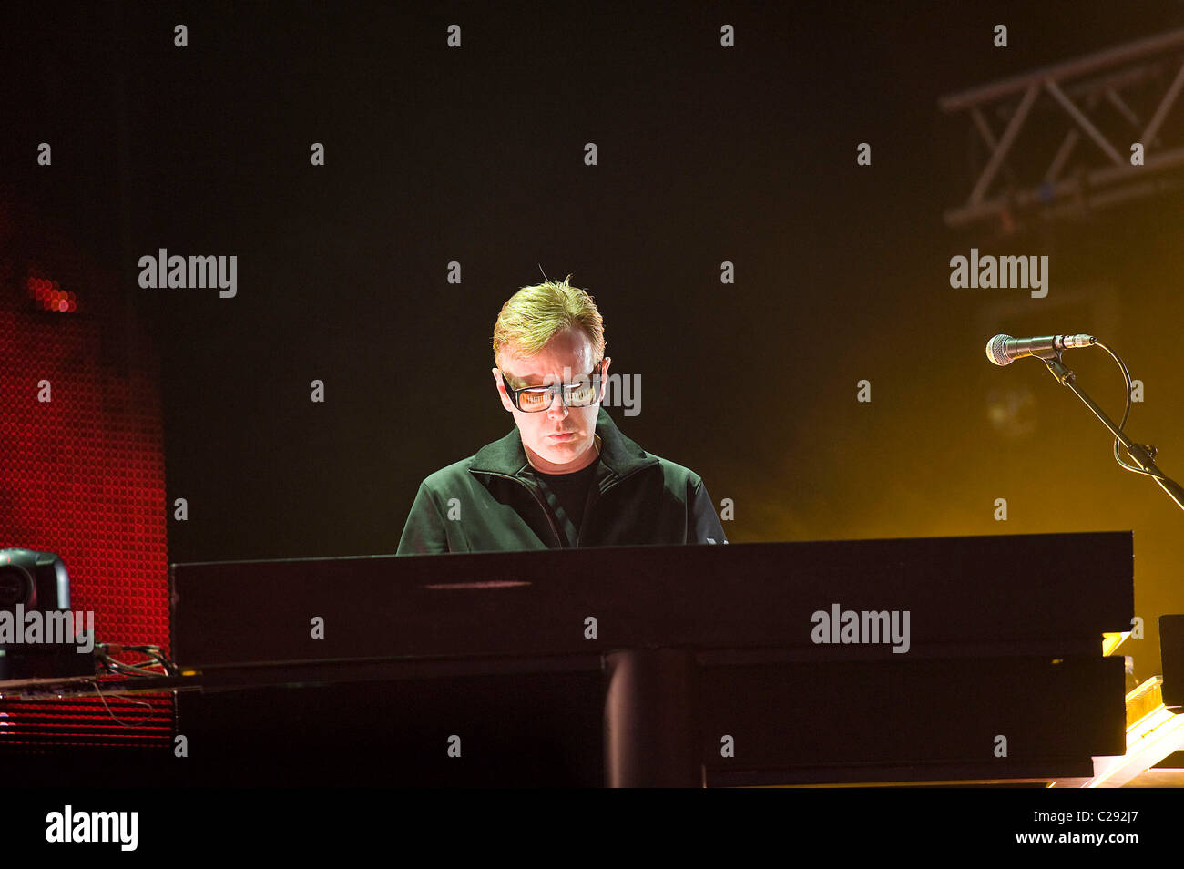 Andrew Fletcher of Depeche Mode performing live at the O2 Arena London ...