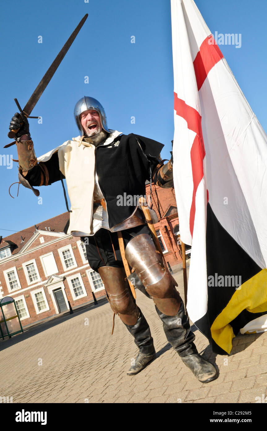 Knight with english flag hi-res stock photography and images - Alamy