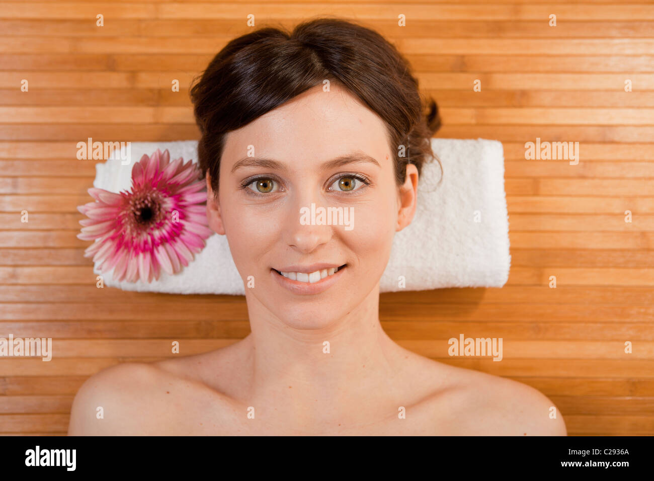 Portrait of beautiful young woman on a spa relaxed after a spa ...