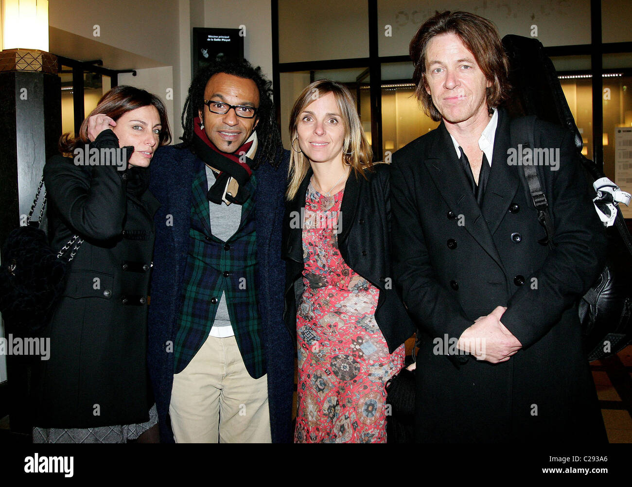 Manu Katche and his wife, Laurence with guitarist Domonic Miller and ...
