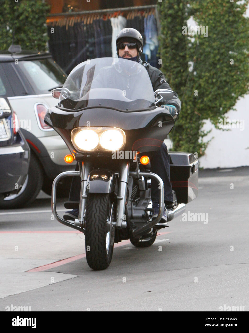 Anthony Kiedis of the Red Hot Chili Peppers takes his Harley Davidson ...