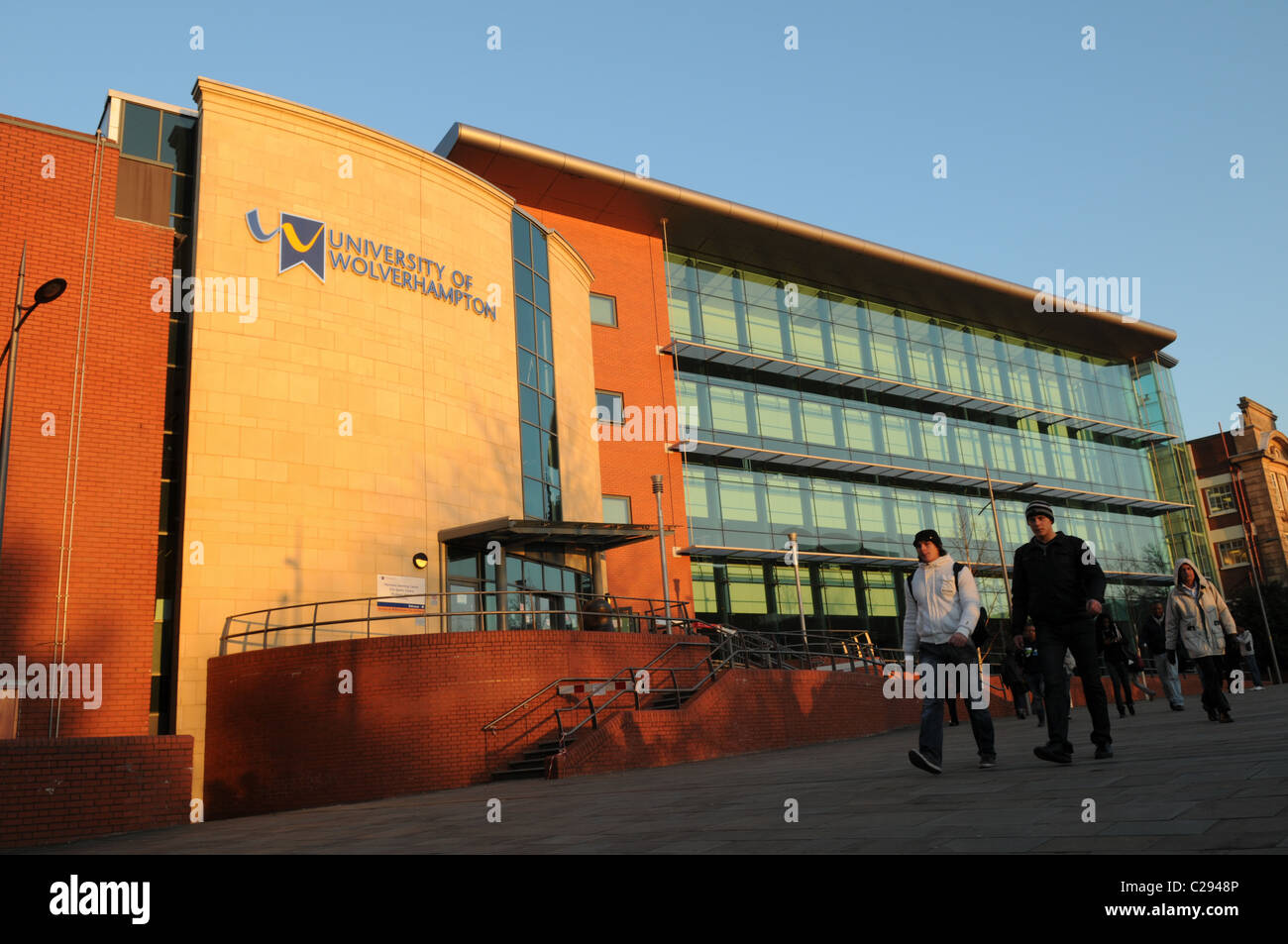 Students walking past Wolverhampton University's Harrison Learning ...