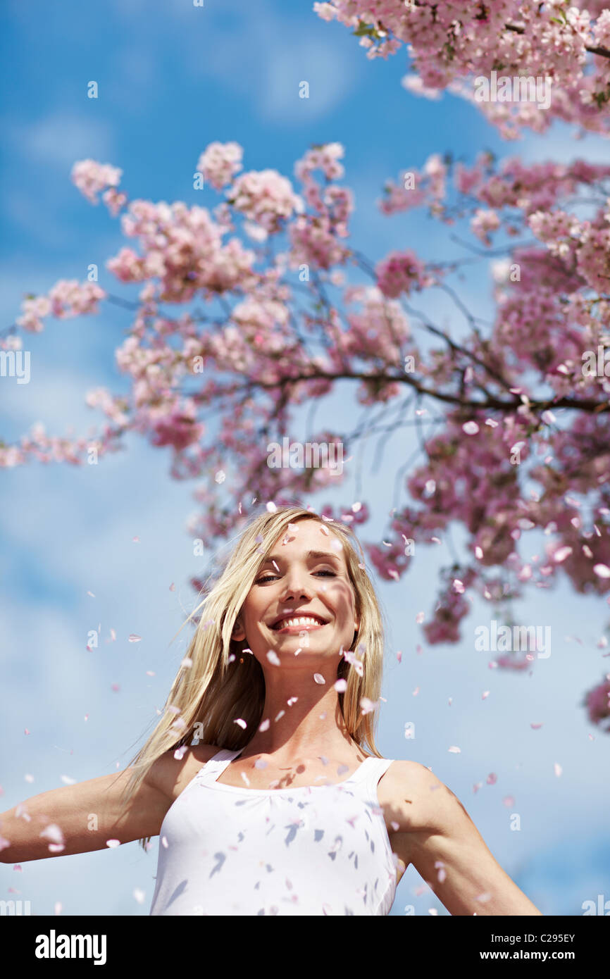 Optimistic women in spring Stock Photo - Alamy