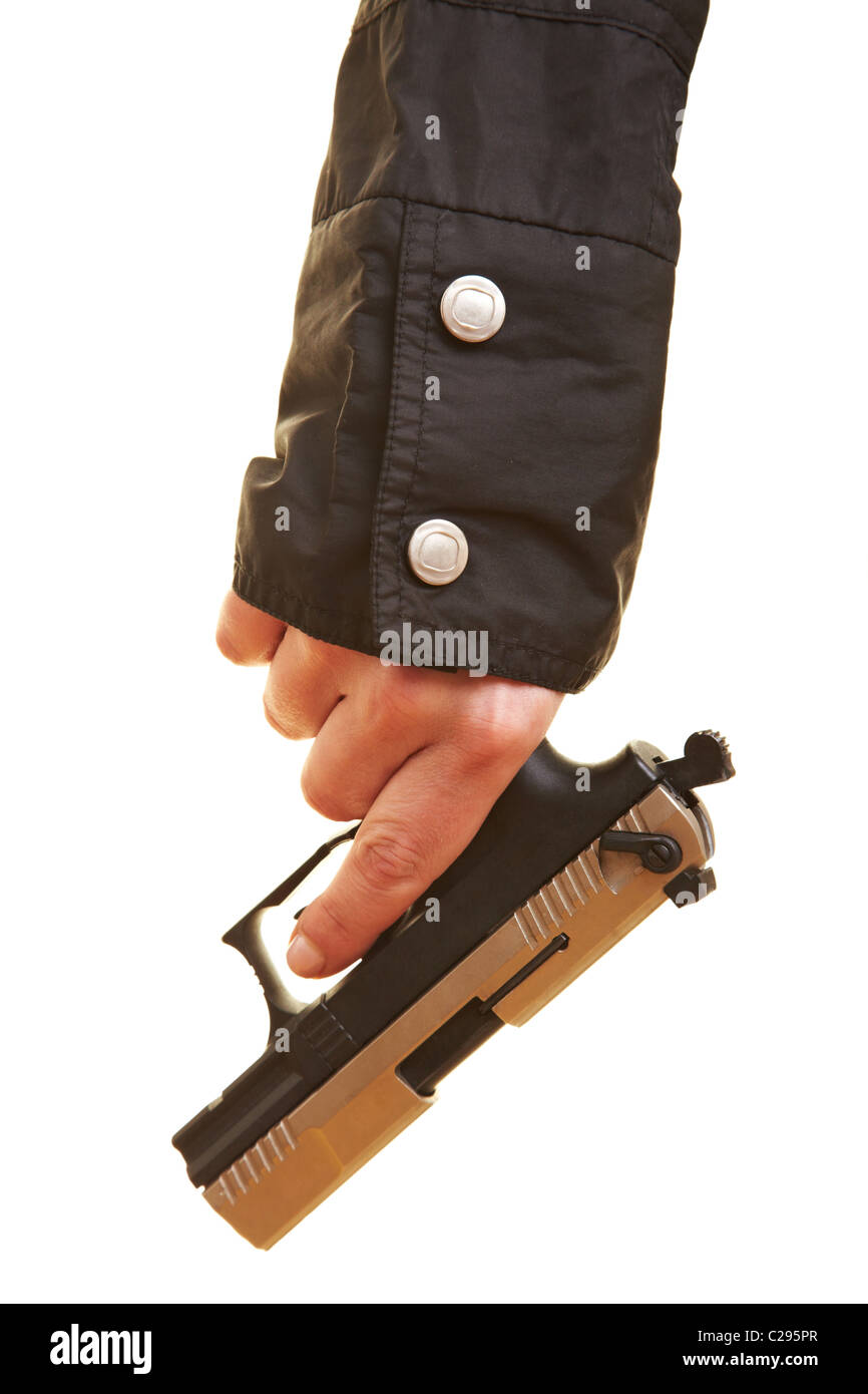 Hand holding gun isolated hi-res stock photography and images - Alamy