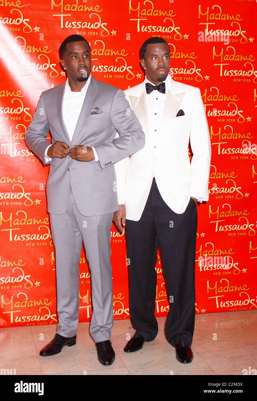 Sean Diddy Combs with his wax figure at the unveiling of the Sean Diddy ...