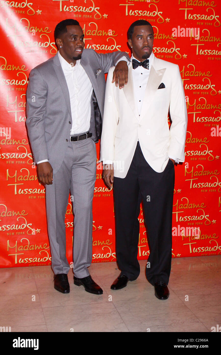 Sean Diddy Combs with his wax figure at the unveiling of the Sean Diddy ...