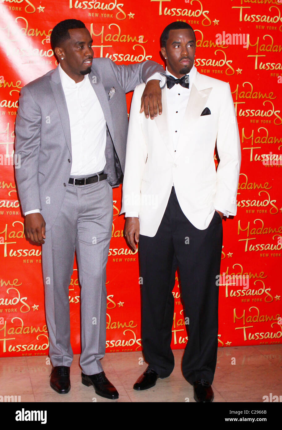 Sean Diddy Combs with his wax figure at the unveiling of the Sean Diddy ...