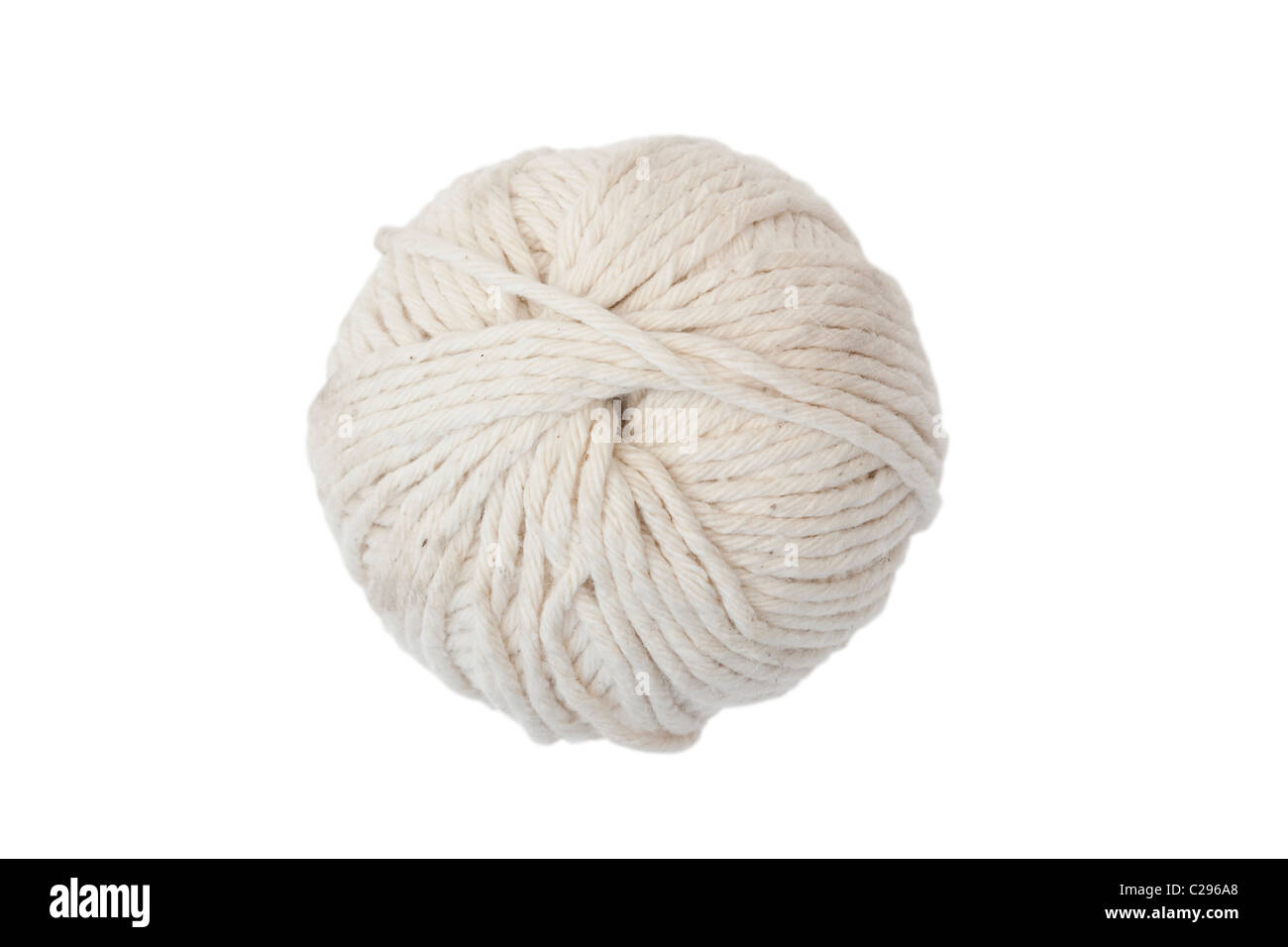 A wound up ball of string on white background Stock Photo - Alamy