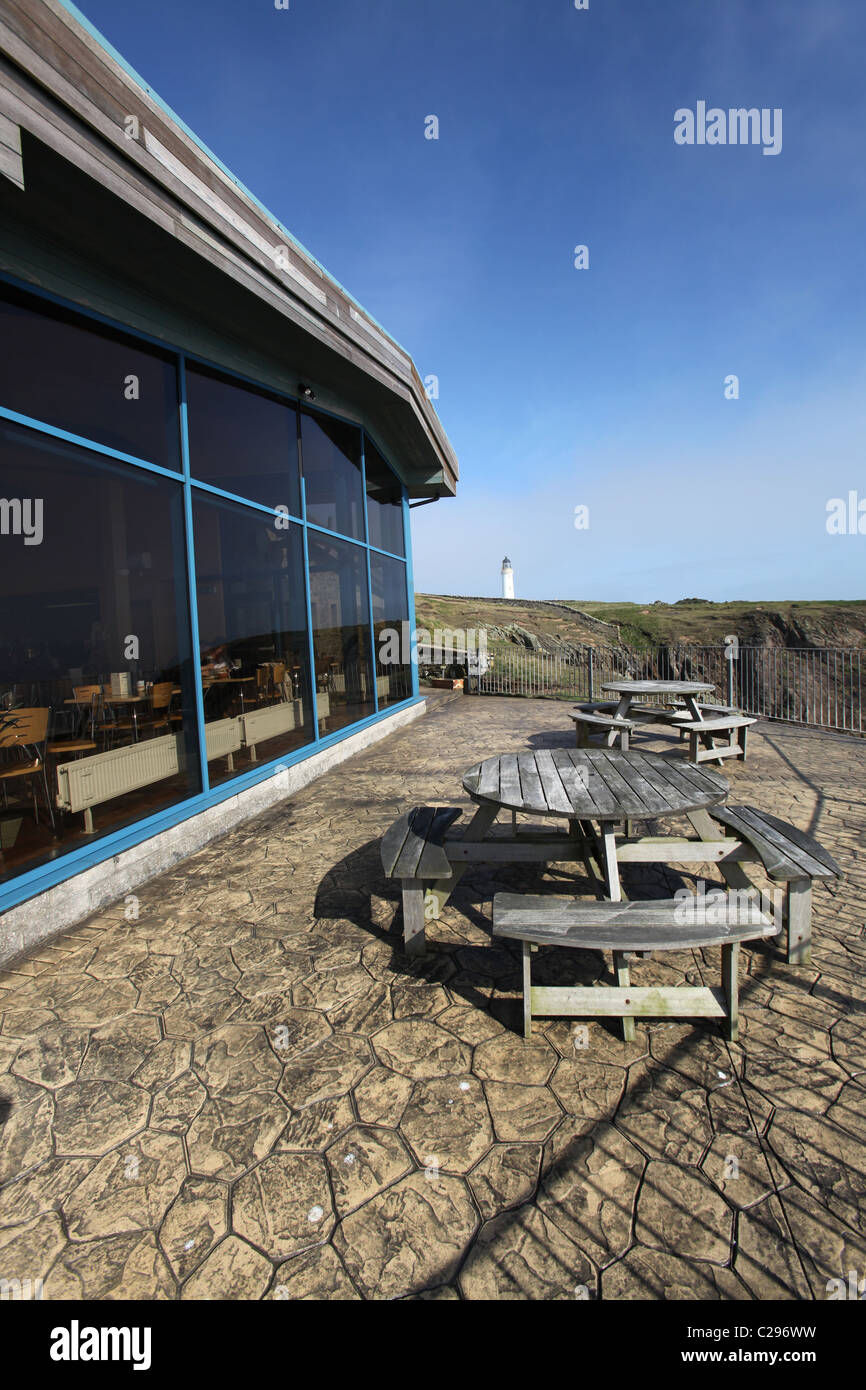 Mull of Galloway, Scotland. The Gallie Craig Coffee House with the Mull ...