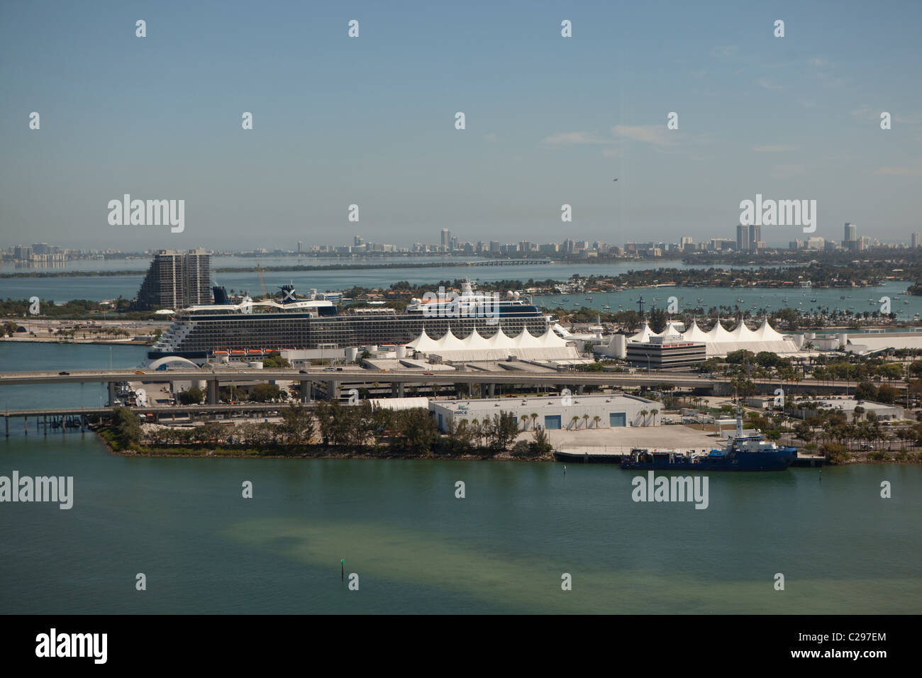 Panoramic view of Miami Bay, Florida US Stock Photo - Alamy