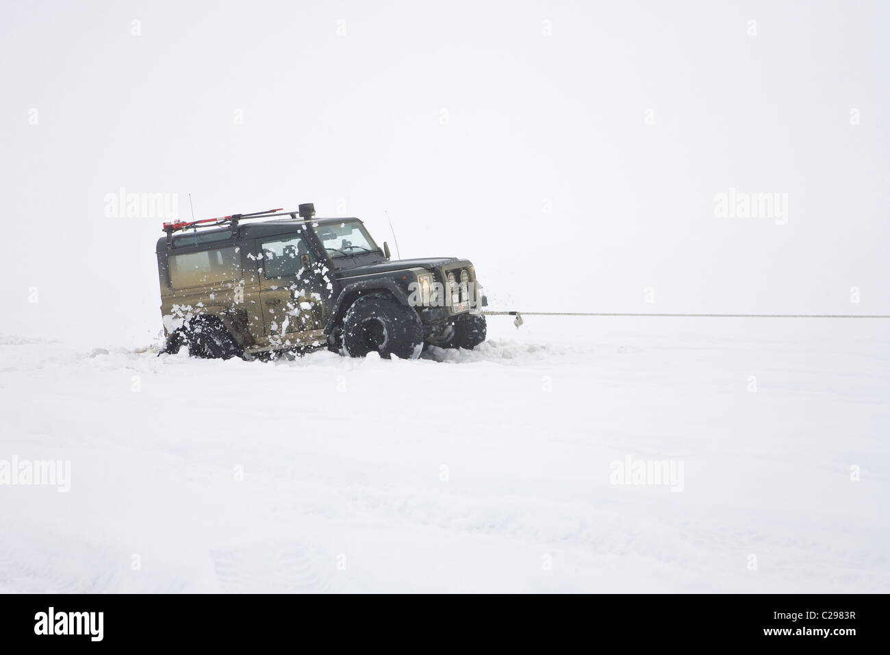 Land Rover Defender 90 - Iceland Interior highlands winter Stock Photo ...