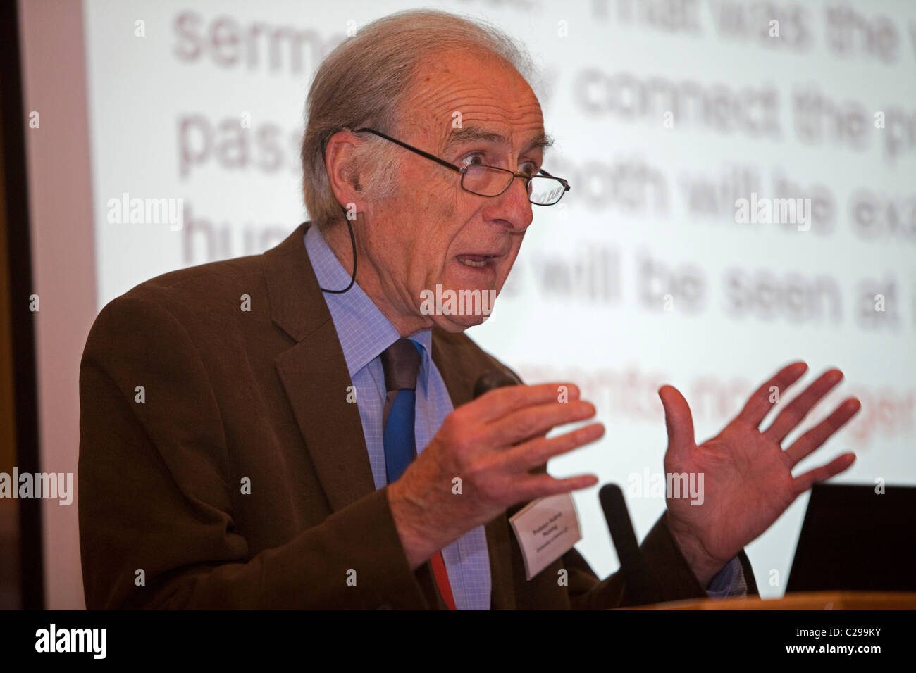 Professor Aubrey Manning gives a lecture at the Playfair Library ...