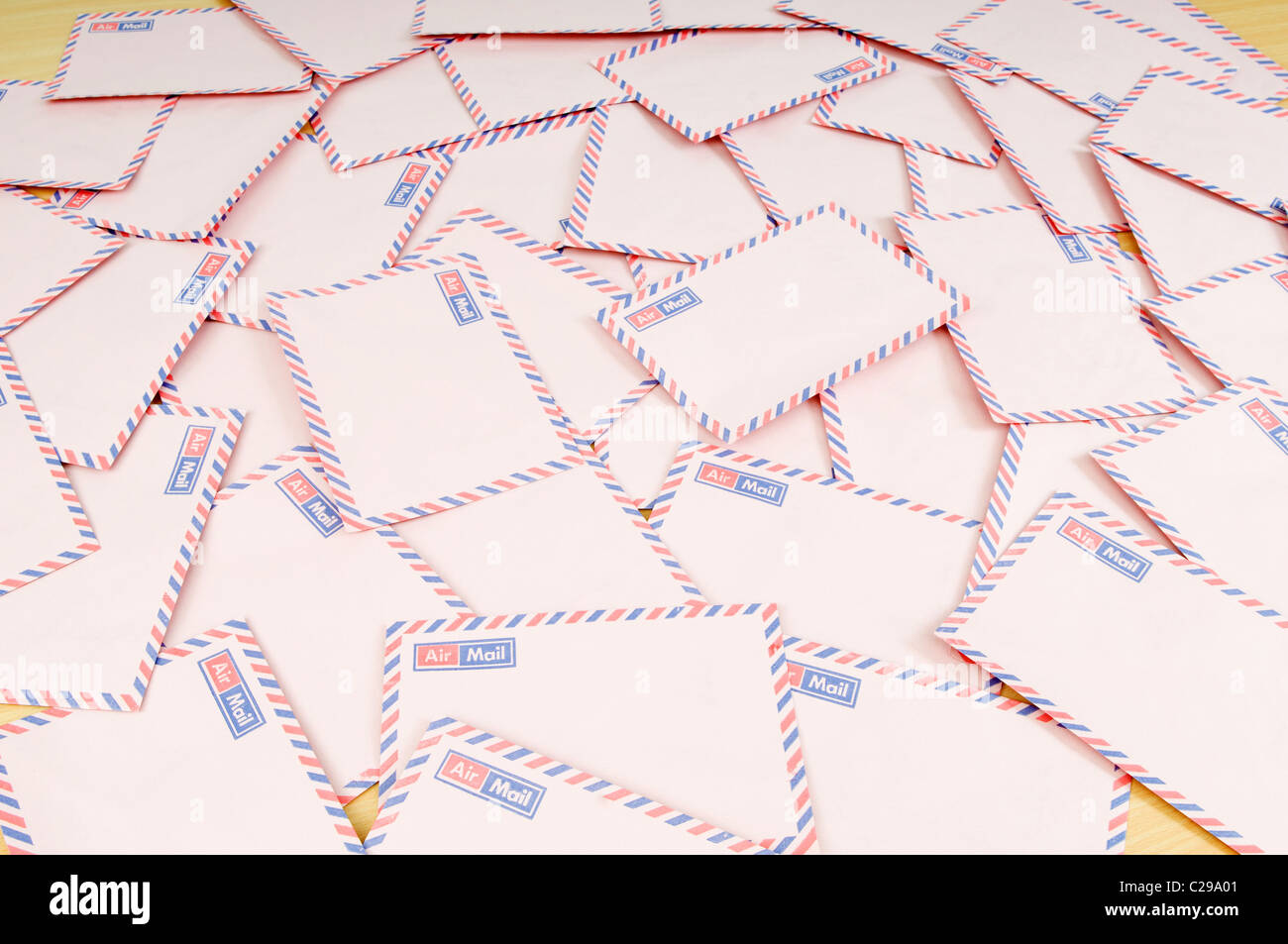 Mail concept with many envelopes on the table Stock Photo - Alamy