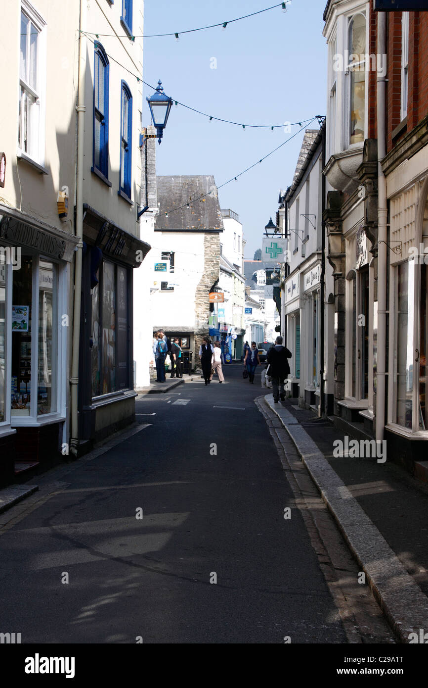 FORE STREET FOWEY CORNWALL. UK Stock Photo - Alamy
