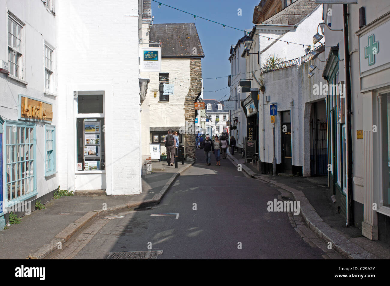 Fowey cornwall fore street hi-res stock photography and images - Alamy