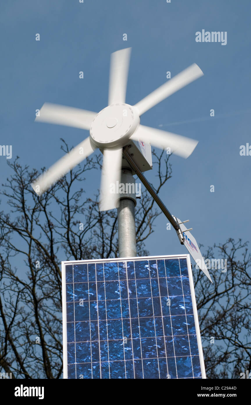 Solar panel small wind turbine hi-res stock photography and images - Alamy