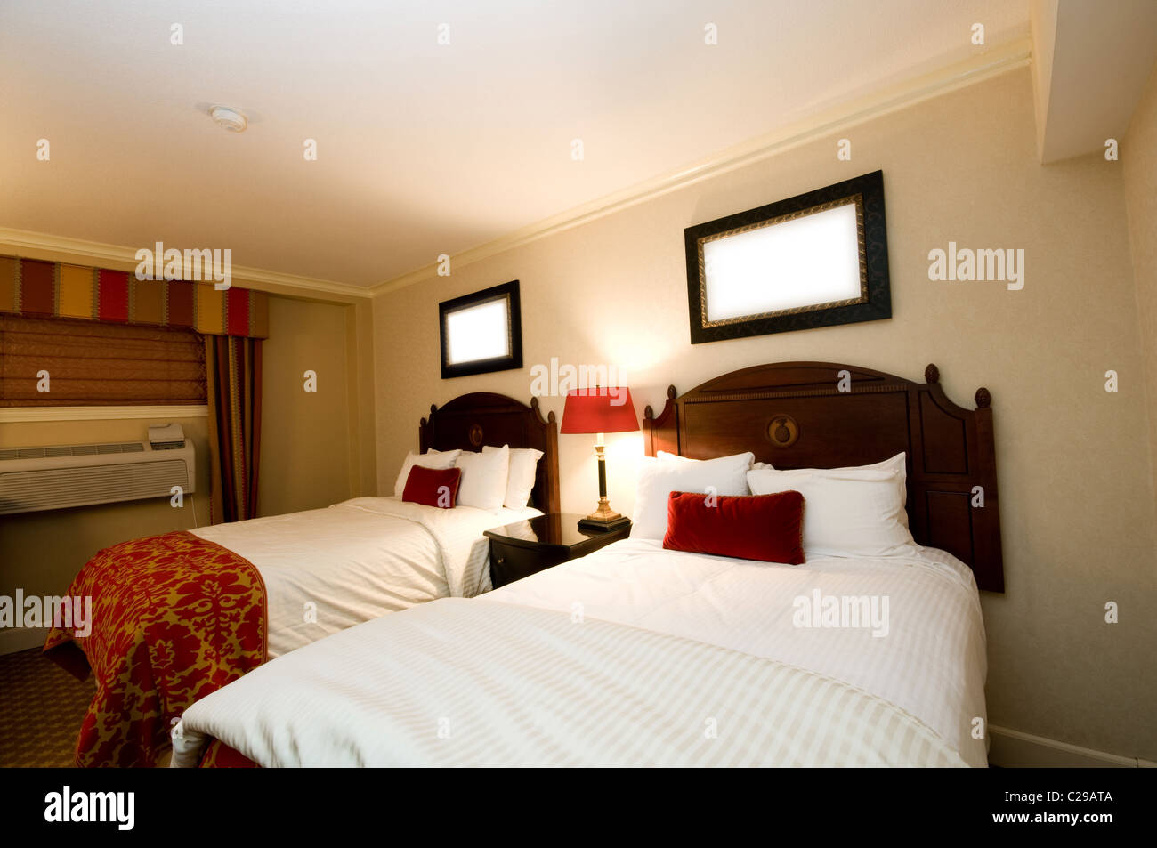 Double bed in the modern interior room Stock Photo - Alamy
