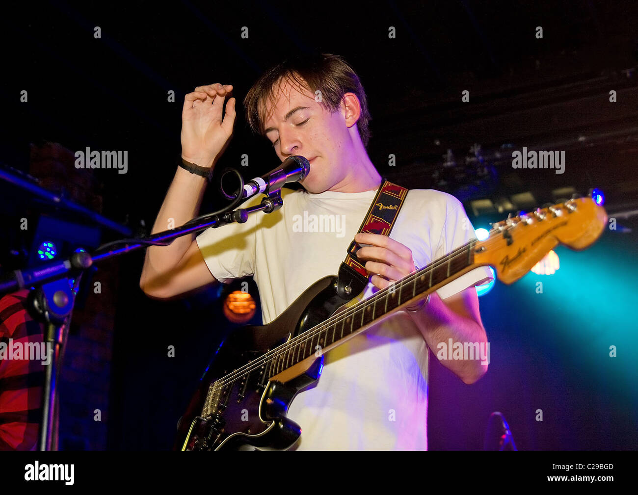 Jack Steadman of Bombay Bicycle Club performing at Liverpool O2 Academy ...