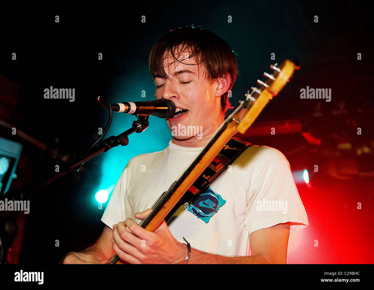 Jack Steadman of Bombay Bicycle Club performing at Liverpool O2 Academy ...