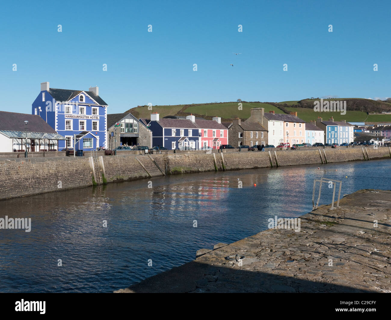 harbour front Aberaeron Stock Photo - Alamy