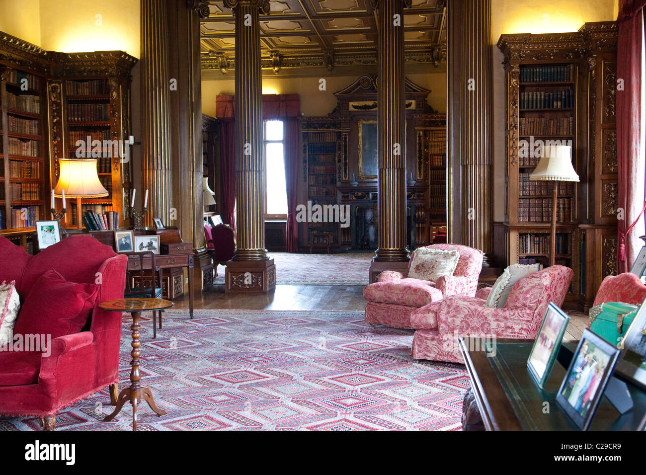 The Double Library, Highclere Castle, home of Lord and Lady Carnarvon ...