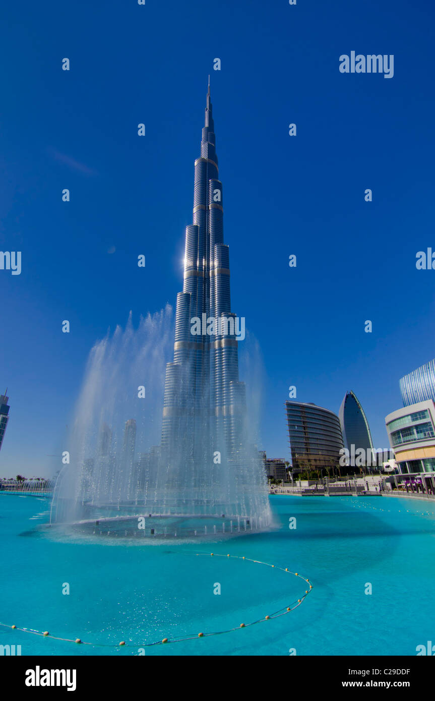 Middle East, UAE, Dubai, Burj Khalifa fountains Stock Photo - Alamy