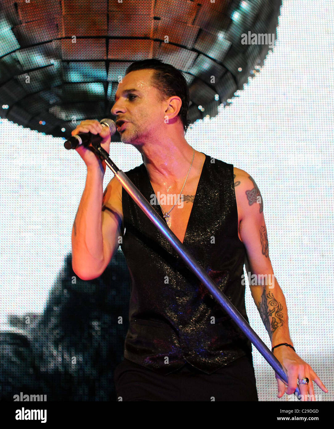 Dave Gahan of Depeche Mode performing live at the O2 Arena Dublin ...
