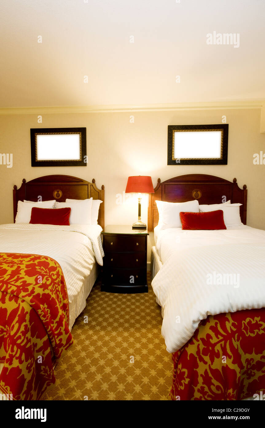 Double bed in the modern interior room Stock Photo - Alamy