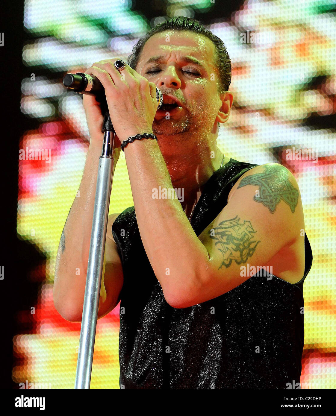 Dave Gahan of Depeche Mode performing live at the O2 Arena Dublin ...