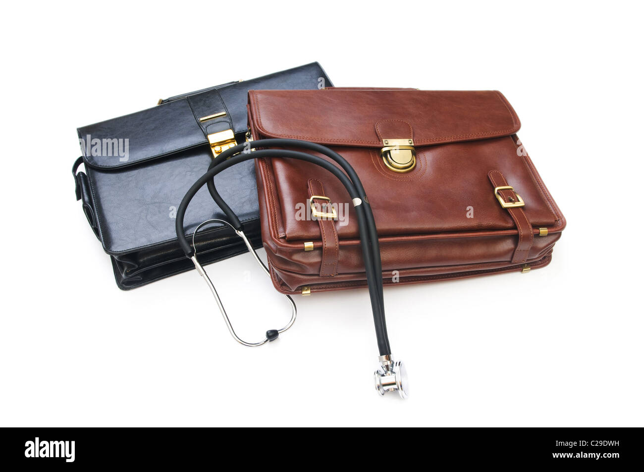 Leather briefcase and stethoscope hi-res stock photography and images ...