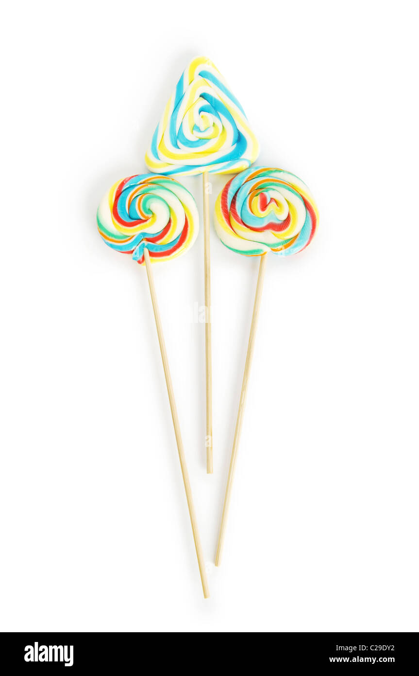 Colourful lollipop isolated on the white background Stock Photo - Alamy