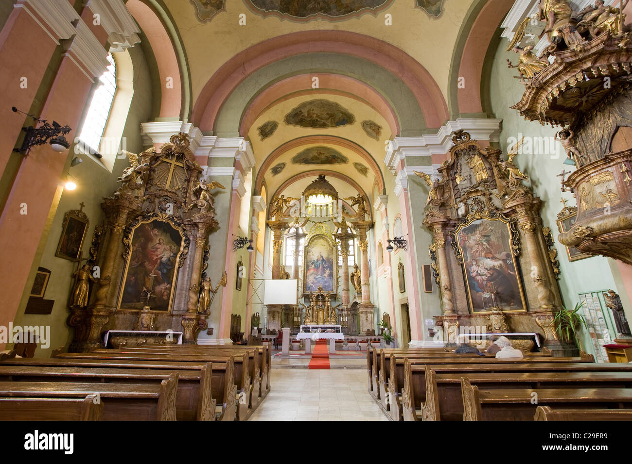 Beautiful baroque church interior Stock Photo - Alamy