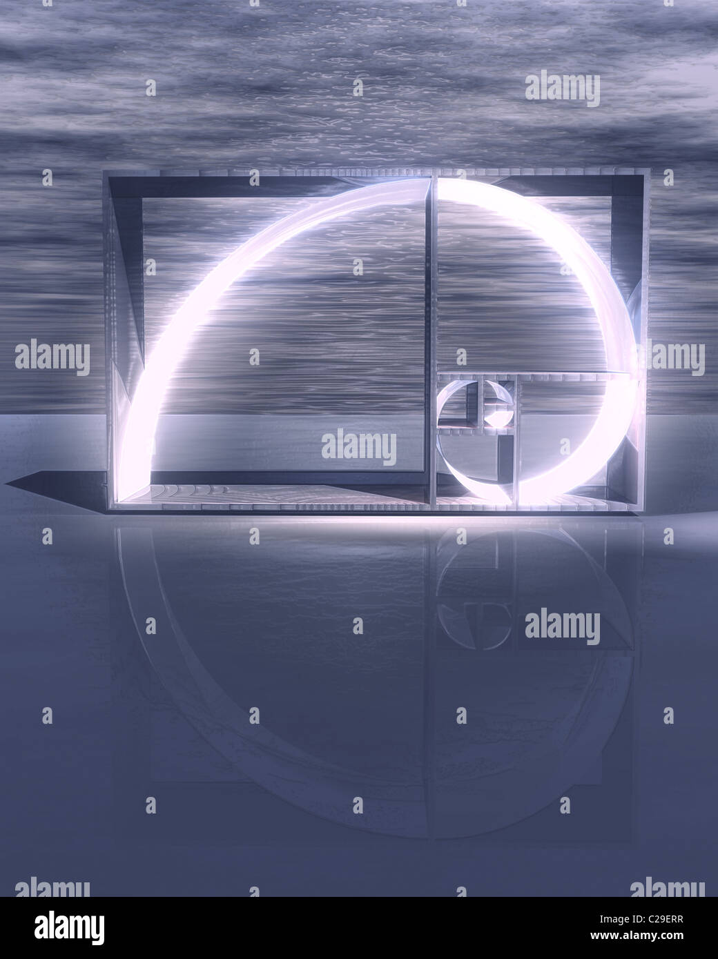 GOLDEN MEAN SECTION SPIRAL MATHS HARMONY DESIGN PERFECTION Stock Photo ...