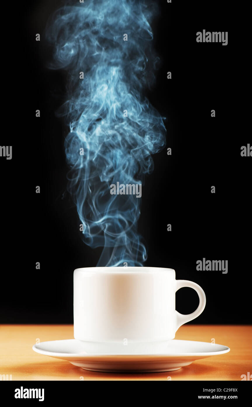 Cup of tea with steam Stock Photo - Alamy