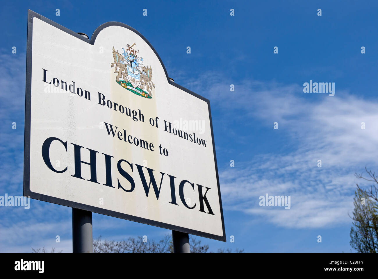welcome to chiswick sign, placed by the london borough of hounslow in ...