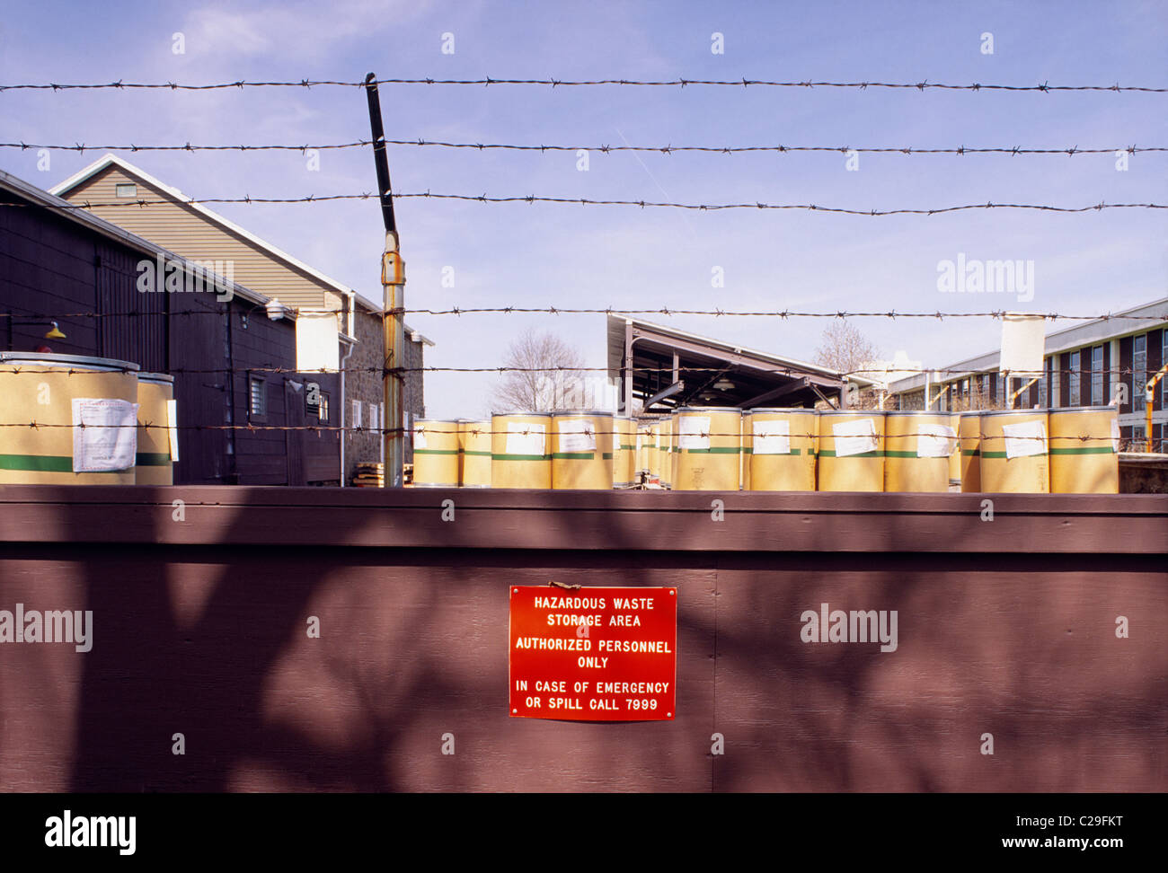 Toxic waste stored in 55 gallon drums at a decommissioned military ...