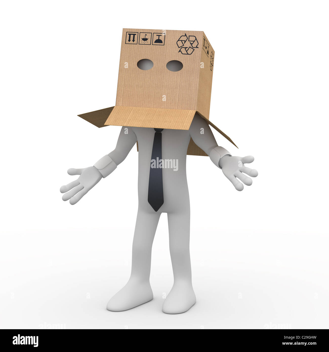 Man cover head cardboard hi-res stock photography and images - Alamy