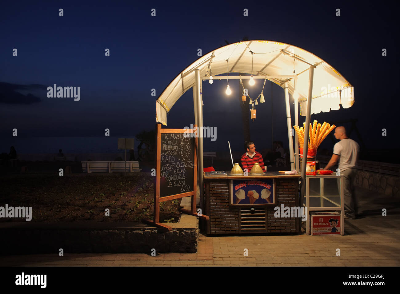 Turkish ice cream stall hi-res stock photography and images - Alamy