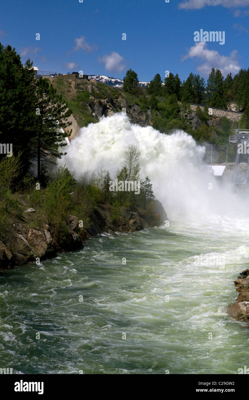 High water during spring runoff at Cascade Dam and the North Fork of ...