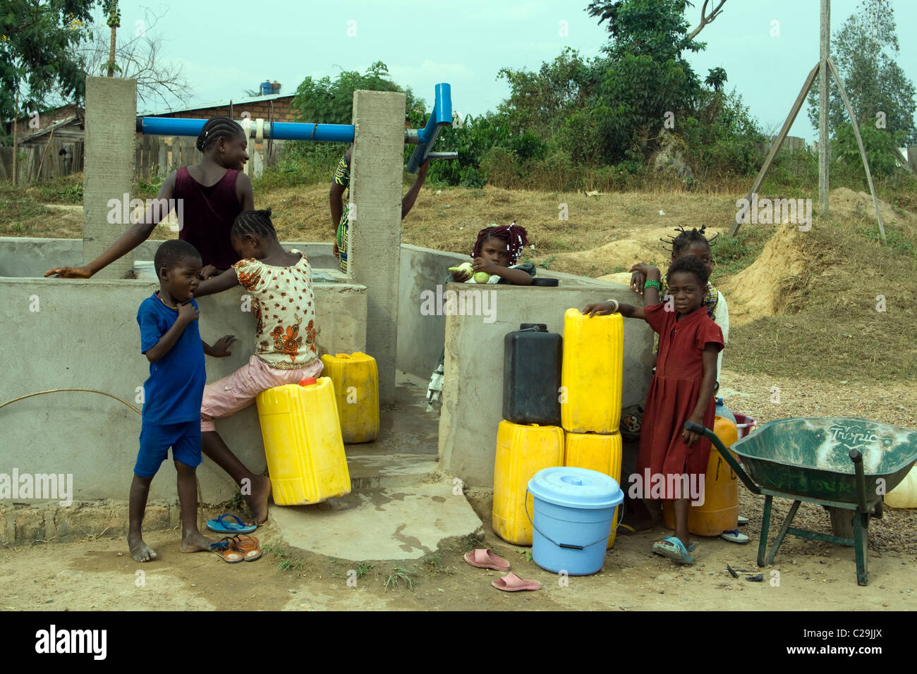 Water well ,Betou ,Ubangi River ,Republic of Congo Stock Photo - Alamy