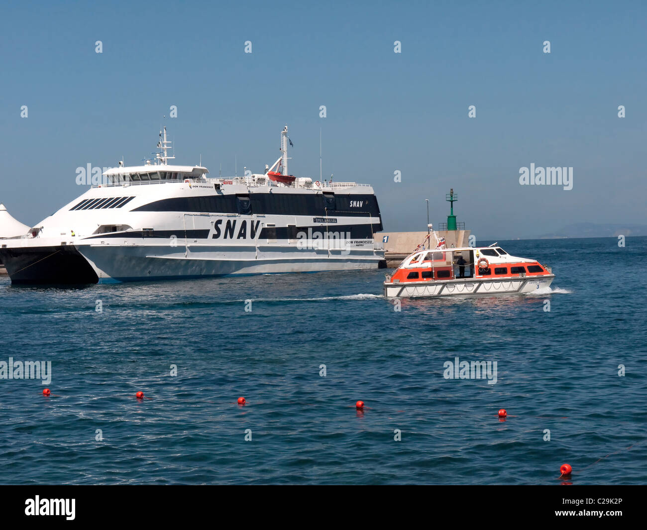 Ferry to Capri in Sorrento which is a small city in Campania, Italy, It ...