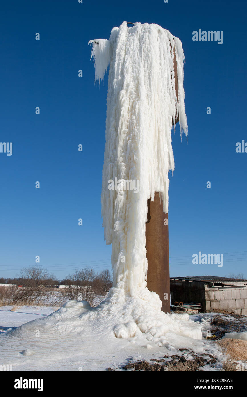 Frozen water tower Stock Photo - Alamy
