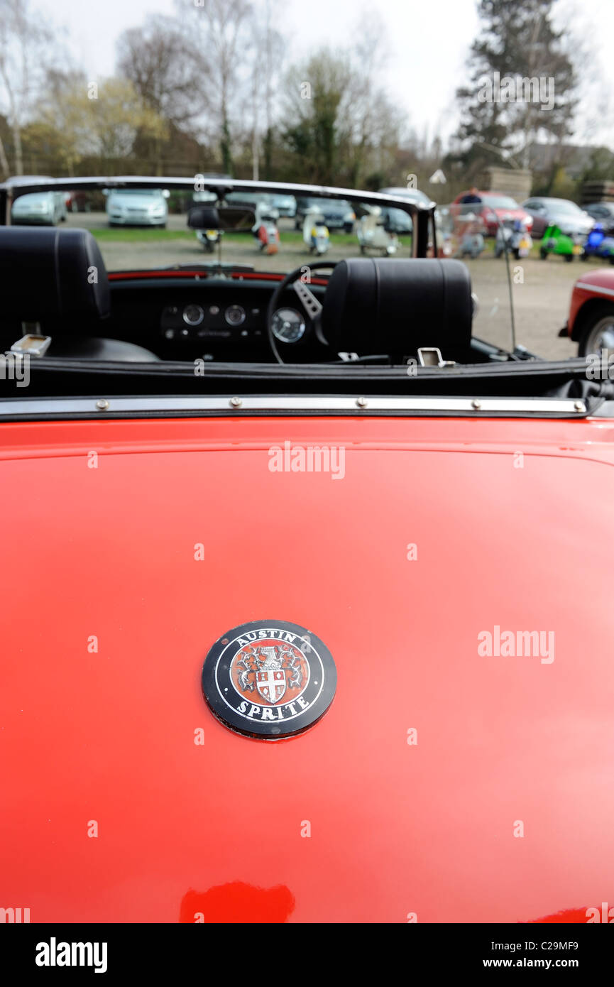 Austin sprite red classic vintage car england uk Stock Photo - Alamy
