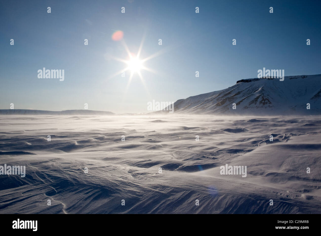 A dramatic winter landscape from the Arctic, Svalbard, Norway Stock ...