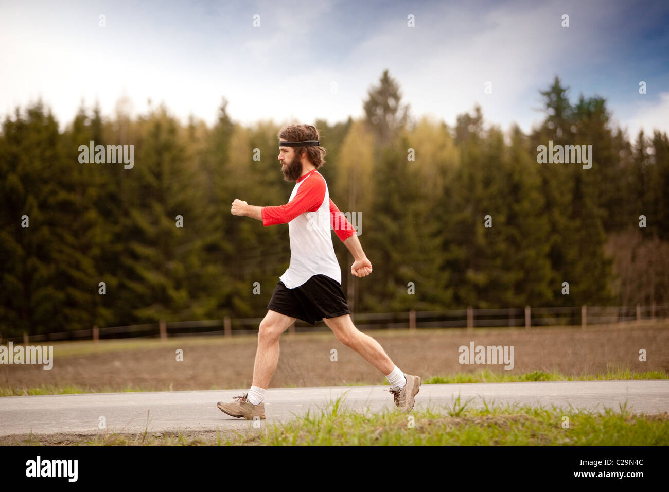A retro style speed walking in the country Stock Photo - Alamy